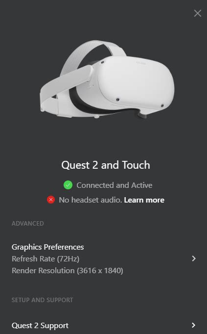 Running Oculus Quest 2 With Airlink And It Says No Headset Audio Roculus