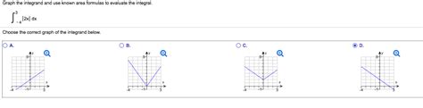 solved graph the integrand and use known area formulas to