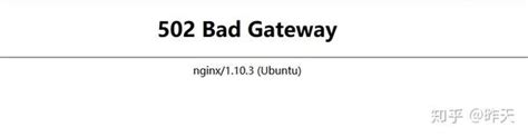 网站出现 Bad Gateway 怎么解决 知乎