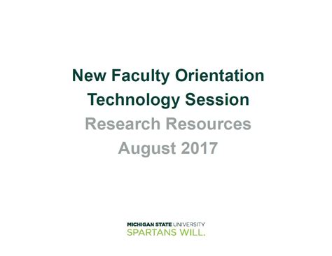 Technology At Msu New Faculty Research Resources 2017 Michigan