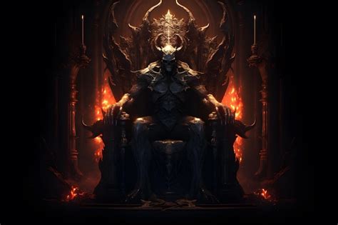 Premium Ai Image Capture The Grandeur And Darkness Of A Demon Sitting