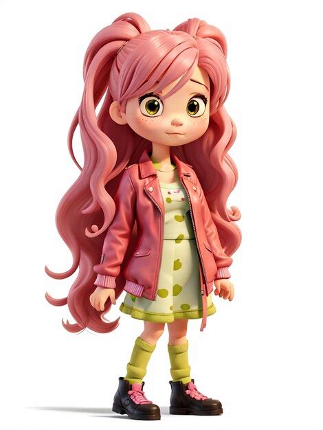 Premium Photo Cute Pink Hair Barbie Doll