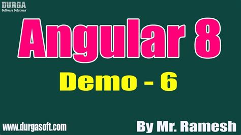 Angular 8 Tutorial Demo 6 By Mr Ramesh On 03 01 2020 Youtube