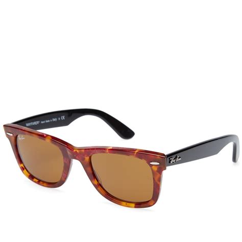 Ray Ban Original Wayfarer Fleck Sunglasses Spotted Red Havana And Brown