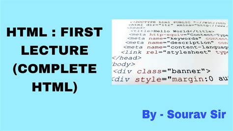html first lecture 2024 youtube