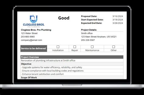 Plumbing Commercial Proposal Template Housecall Pro