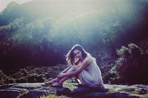 Wallpaper Model Brunette Long Hair Women Outdoors Depth Of Field