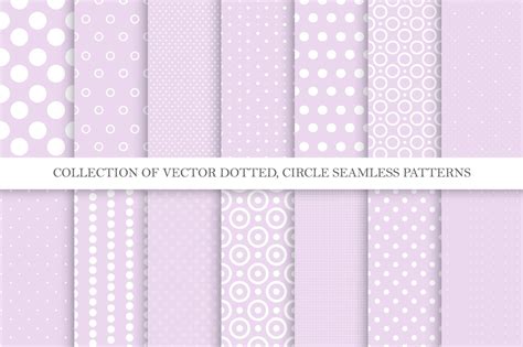 Collection Of Purple Seamless Dotted Geometric Patterns Simple Spotted Textures Repeatable