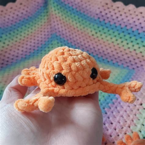 Crochet Crab Plushie Amigurumi Crab Velvet Soft Teddy Crochet