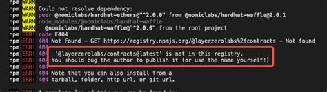 Layerzerolabscontractslatest Is Not In This Registry · Issue 15