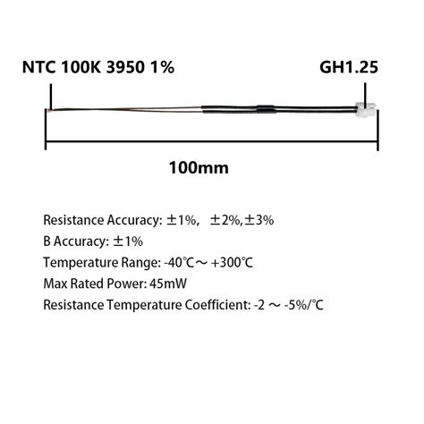 Ntc 3950 Thermistor Temperature Resistance Sensor For Bambu Lab X1