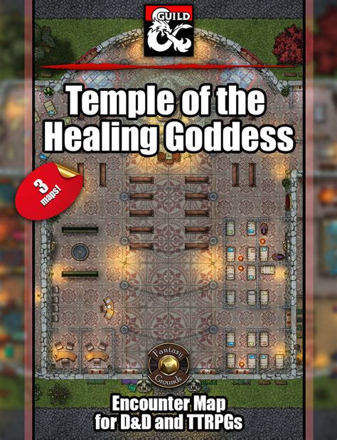 Temple Of The Healing Goddeess Church And Hosptial Map Pack W Fantasy Grounds Support TTRPG