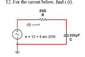 Solved 12 For The Circuit Below Find I T Chegg Com