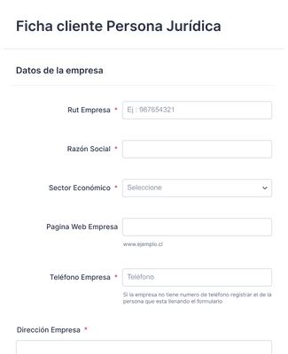 Ficha cliente Persona Jurídica Plantilla de formulario Jotform
