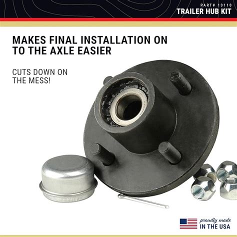 Trailer Hub Kit 1 Spindle 4x4 Stud 1250 Lb Capacity 41 OFF