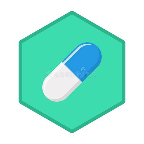Blue Pill Capsule Medicine Vector Mark Symbols Green Style Isolated