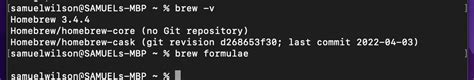 Macos Brew No Git Repository No Package Formulae Showing After Install Stack Overflow