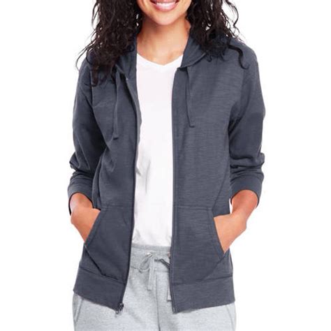 Hanes Womens Jersey Full Zip Hoodie