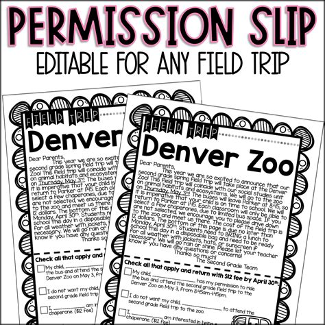 Editable Field Trip Permission Slip Made By Teachers