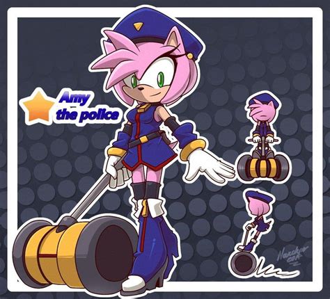 Amy The Police Sonic The Hedgehog Amy Rose Hedgehog Art Sonic And Amy
