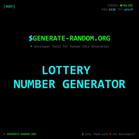 Random Lottery Number Generator Generate Lottery Numbers Generate