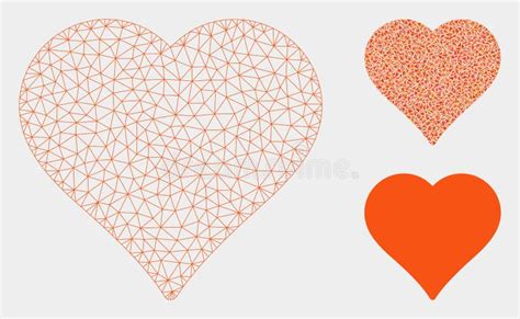 Heart Vector Mesh 2d Model And Triangle Mosaic Icon Stock Vector Illustration Of Item Award