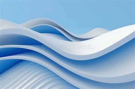 Abstract Waves Of Blue And White Create A Serene Fluid Pattern Stock Illustration