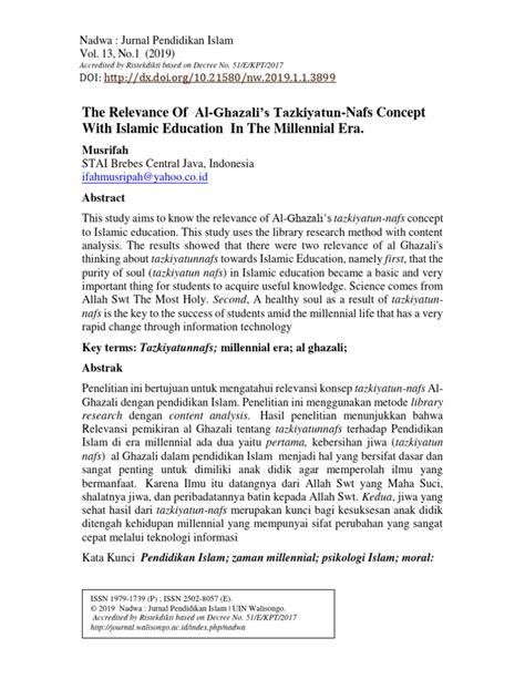 The Relevance Of Al Ghazalis Tazkiyatun Nafs Conc Pdf Sufism