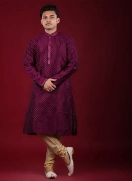 Wedding Wear Kurta Pajama In Green Color