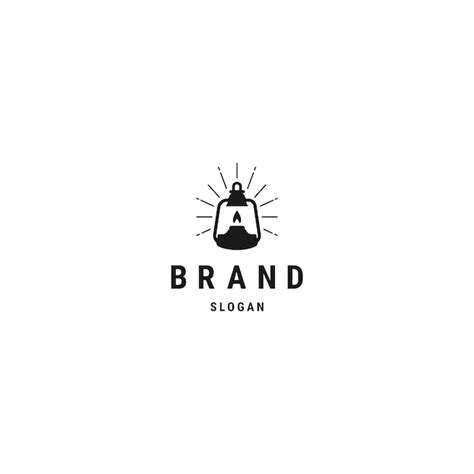 랜턴 로고 아이콘 디자인 서식 파일 프리미엄 벡터