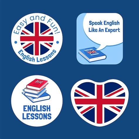 Cartel De Lecciones De Inglés De Diseño Plano Vector Gratis