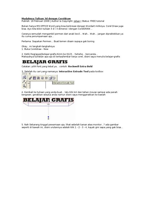 Mudahnya Tulisan 3d Dengan Coreldraw Pdf