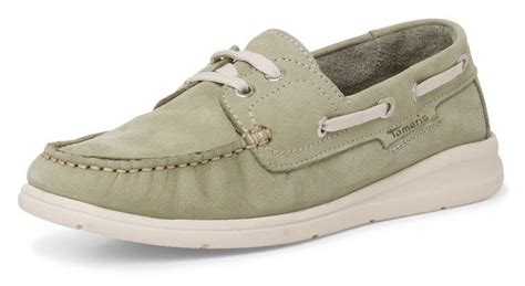 Tamaris Bootsschuh In Mokassin Optik Obermaterial Aus Feinem Nubukleder