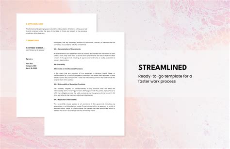Collective Bargaining Agreement Template Cba In Word Download