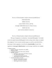 Module 4 Week 8 Assignment Shell 1 Docx The Use Of Clinical Systems To Improve Outcomes And