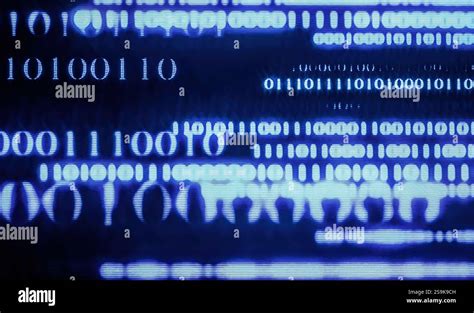 Abstract Background Of Computer Code White Numbers On Dark Blue