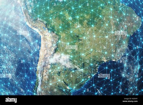 3d rendering global network background connection lines with dots