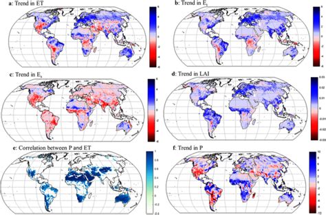 Global Maps Of Trend And Correlation 19812012 A Et Trend Mm