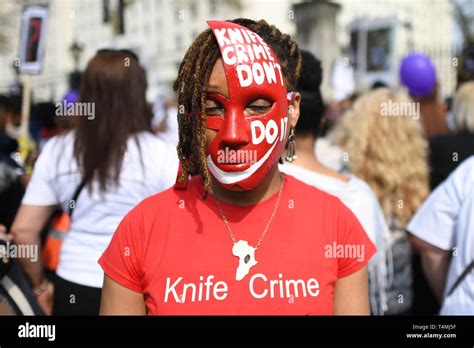 Anti Knife Crime Campaigners In Whitehall In Central London Hi Res