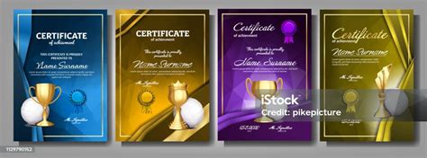 골든 컵 배구 게임 인증서 디플로마 벡터를 설정합니다 스포츠 수상 템플릿입니다 성과 디자인입니다 배경 명예 우아한 문서입니다 챔피언입니다 최고 상금입니다 우승자의 트로피