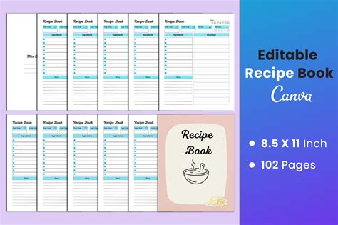 Editable Recipe Book Canva Interior Graphic By Munjixpro · Creative Fabrica