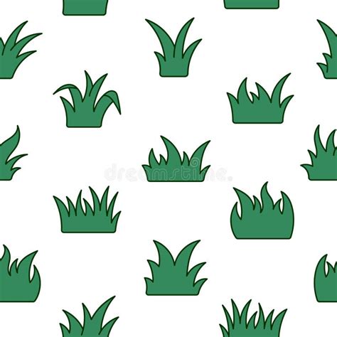 Lawn Grass Seamless Pattern Stock Vector Illustration Of Ornament