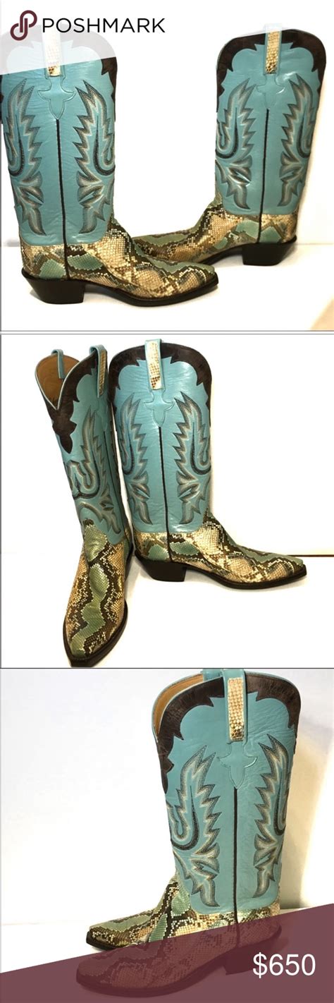 Stunning Blue Python Cowboy Boots