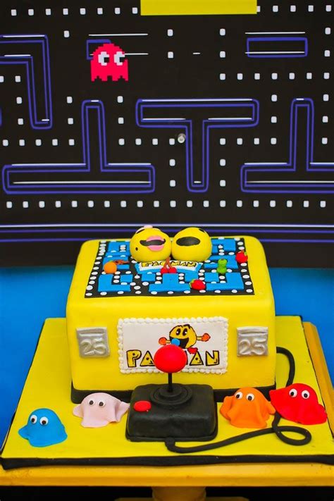 Pac Man Themed Birthday Party Kara S Party Ideas Pac Man Cake