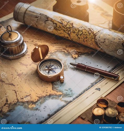 Cartography And Map Making Featuring Elements Like Maps Compasses