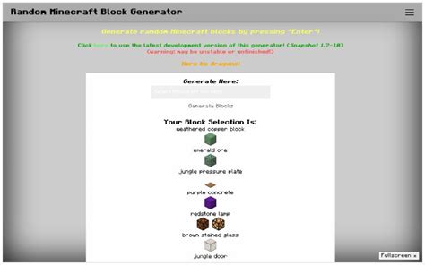 Minecraft Random Block Generator