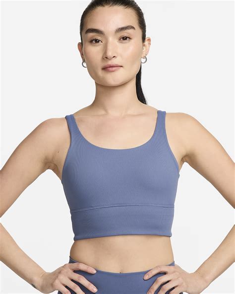 Nike Zenvy Rib Womens Light Support Padded Longline Sports Bra Nike My