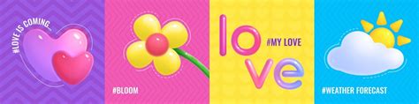 Premium Vector Realistic 3d Inflate Effect Illustration Set