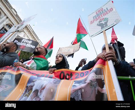 Pro Palestinian Marchers In London Uk At The Palestine Solidarity