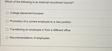 solved which of the following is an external recruitment